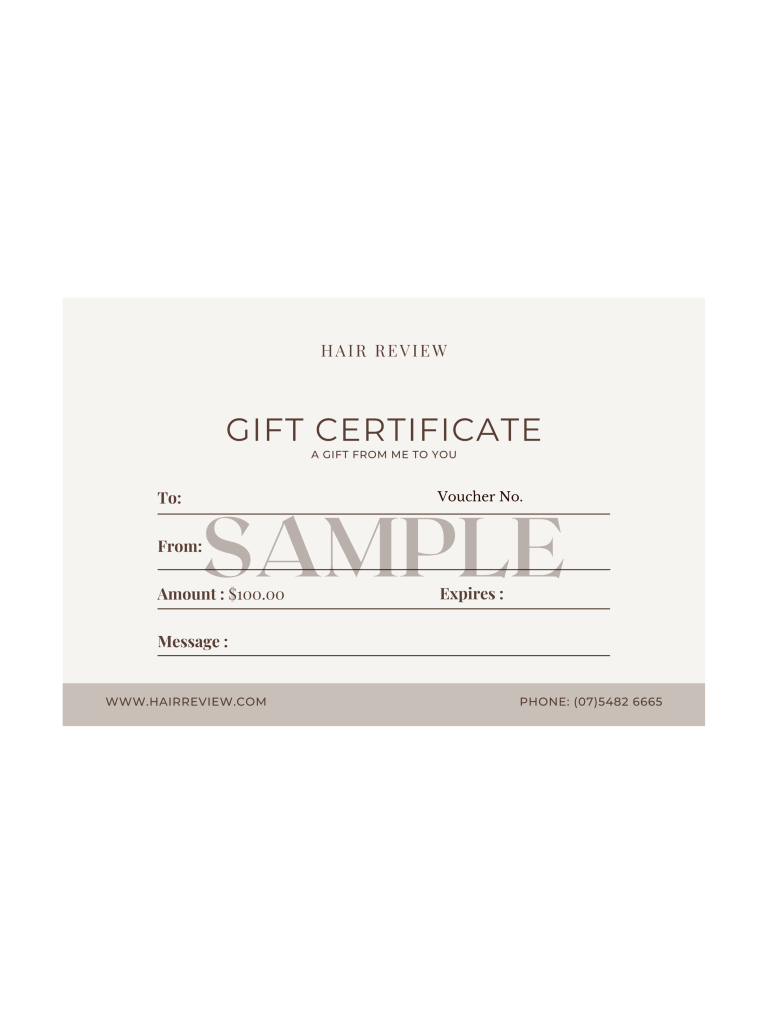 Hair Review Gift Voucher | Hair Review